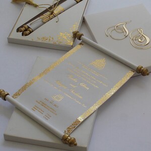 Scroll Wedding Invitation, Scroll Cards, Anniversary Engagement Party ...