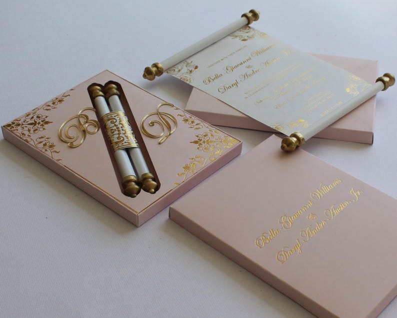 Invitaciones de boda con pergamino personalizadas, invitación de boda ...