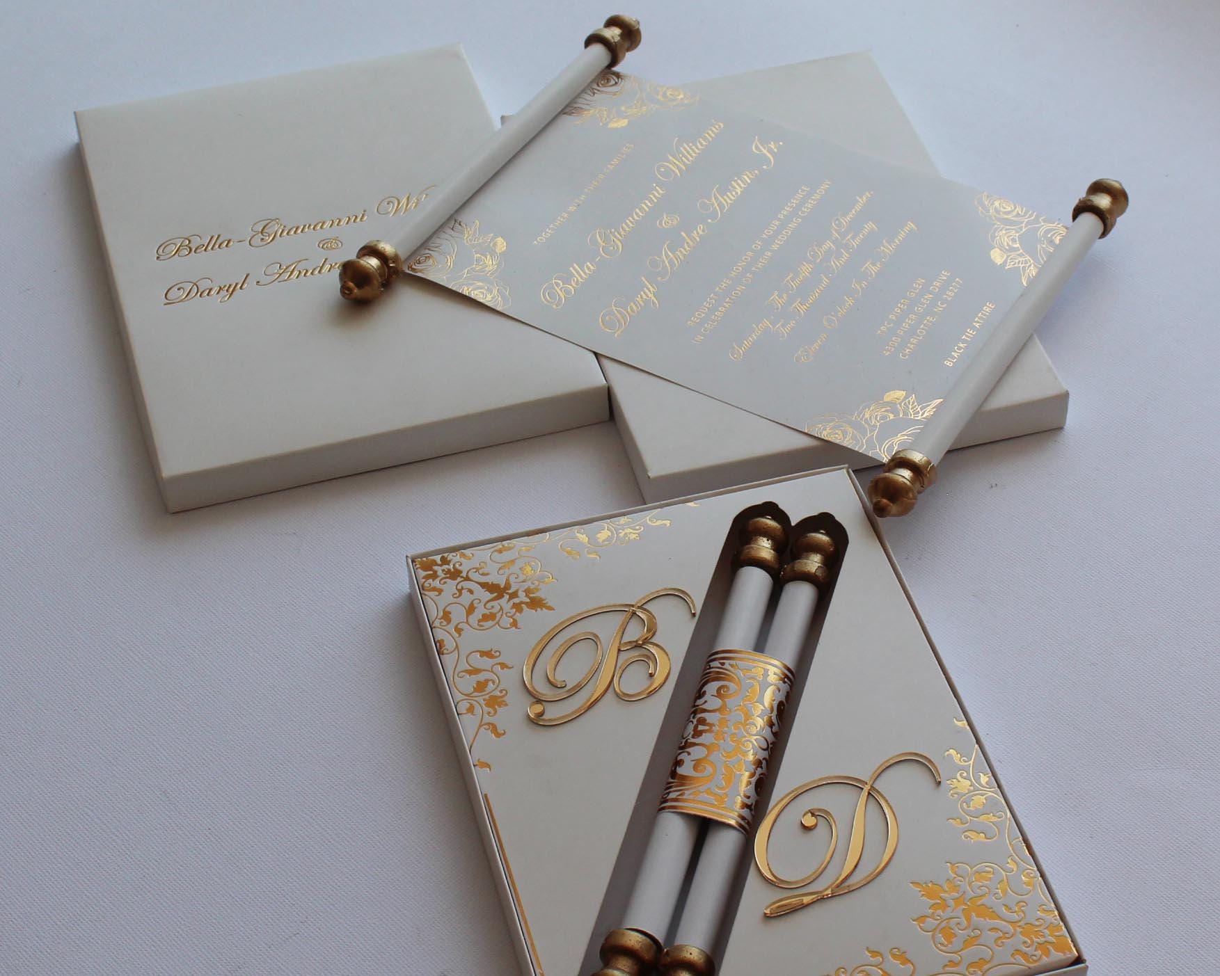 Customize Scroll Wedding Invitations, Luxury Wedding Invitation With ... Customize Scroll Wedding Invitations, Luxury Wedding Invitation With ...