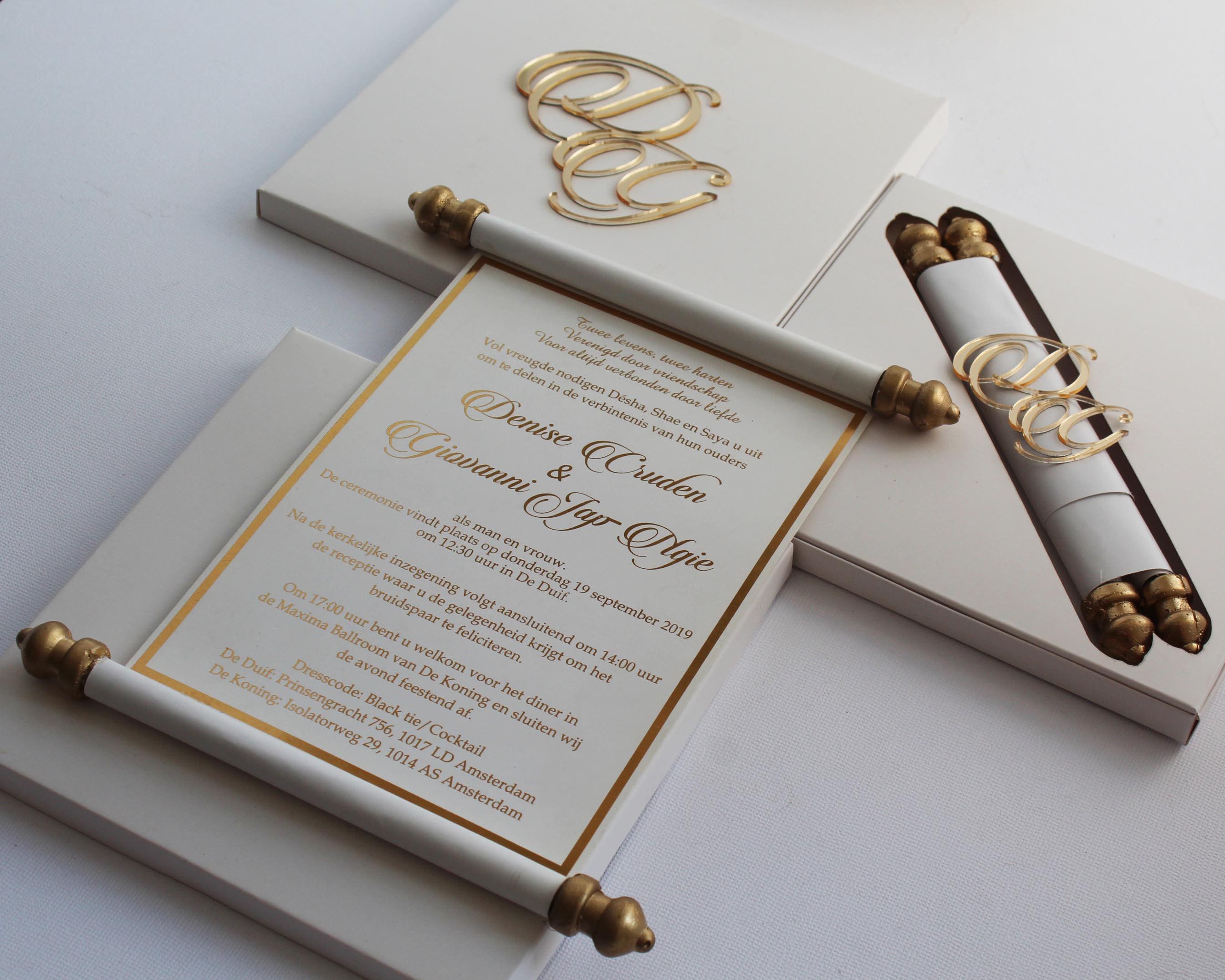 Gold Foil Royal Scroll Wedding Invitation: Luxury Boxed Invite - Etsy