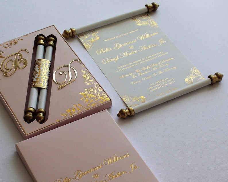 Customize Scroll Wedding Invitations, Luxury Wedding Invitation With ... Customize Scroll Wedding Invitations, Luxury Wedding Invitation With ...