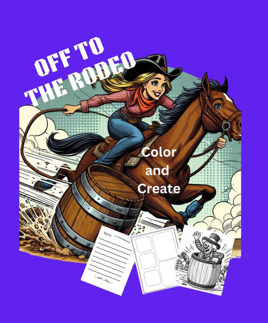 Children's Color and Create Activity Book: off to the Rodeo - Etsy