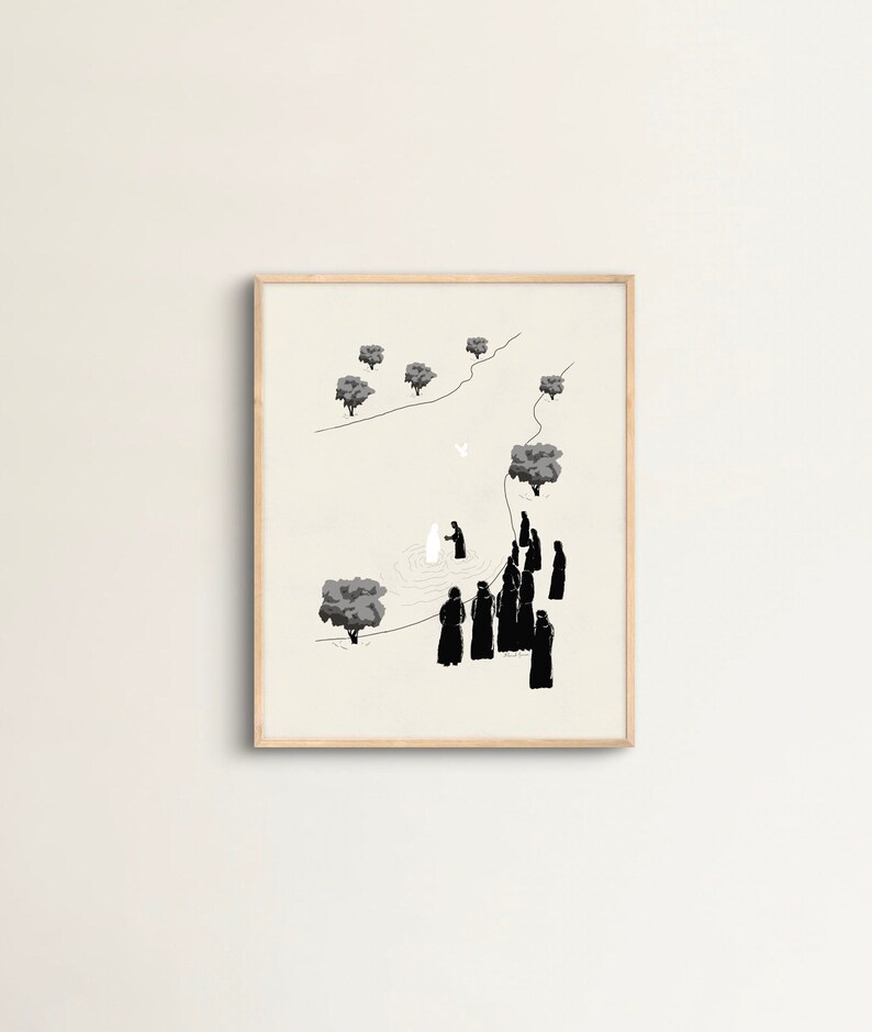 Jesus' Baptism, DIGITAL BIBLE ART, Christian Art, Jesus Art, Christian ...