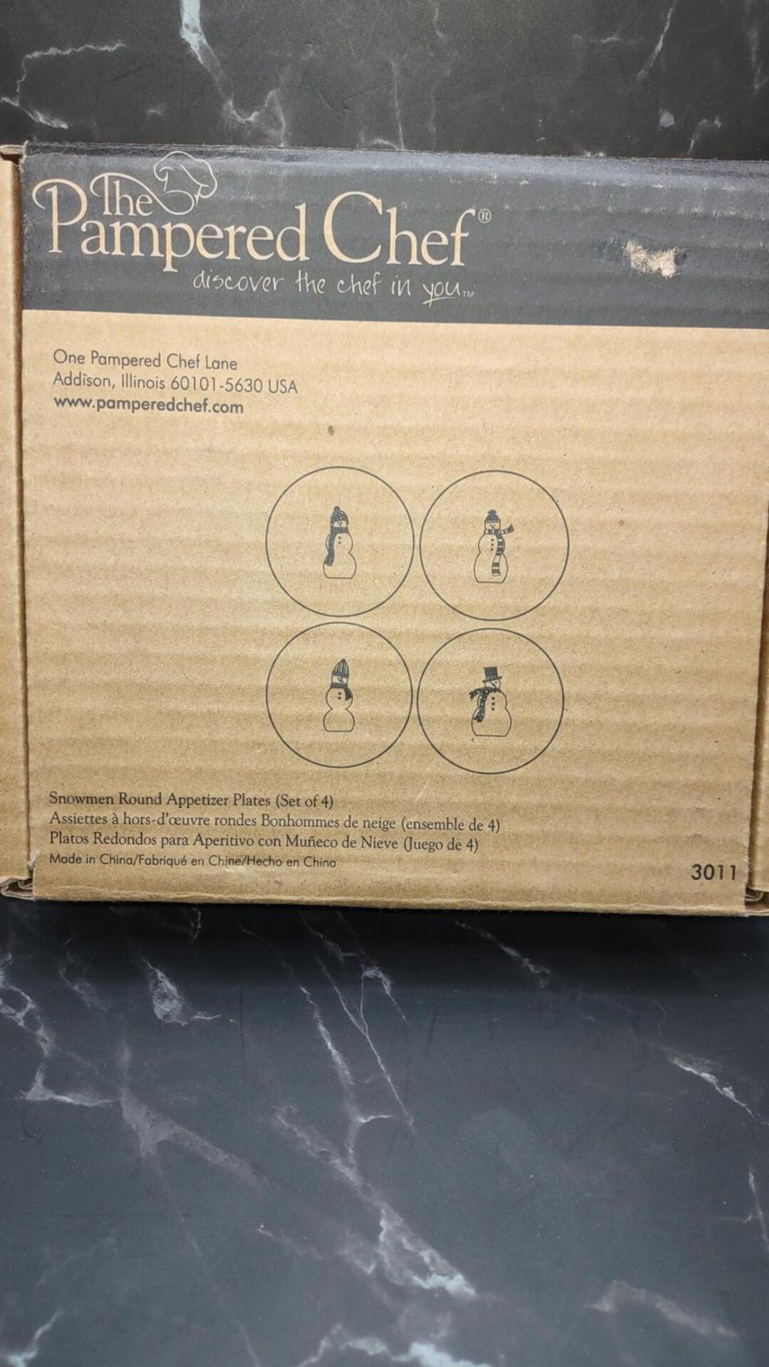 The Pampered Chef Set of 4 Snowman Appetizer Glass Plates NIB - Etsy