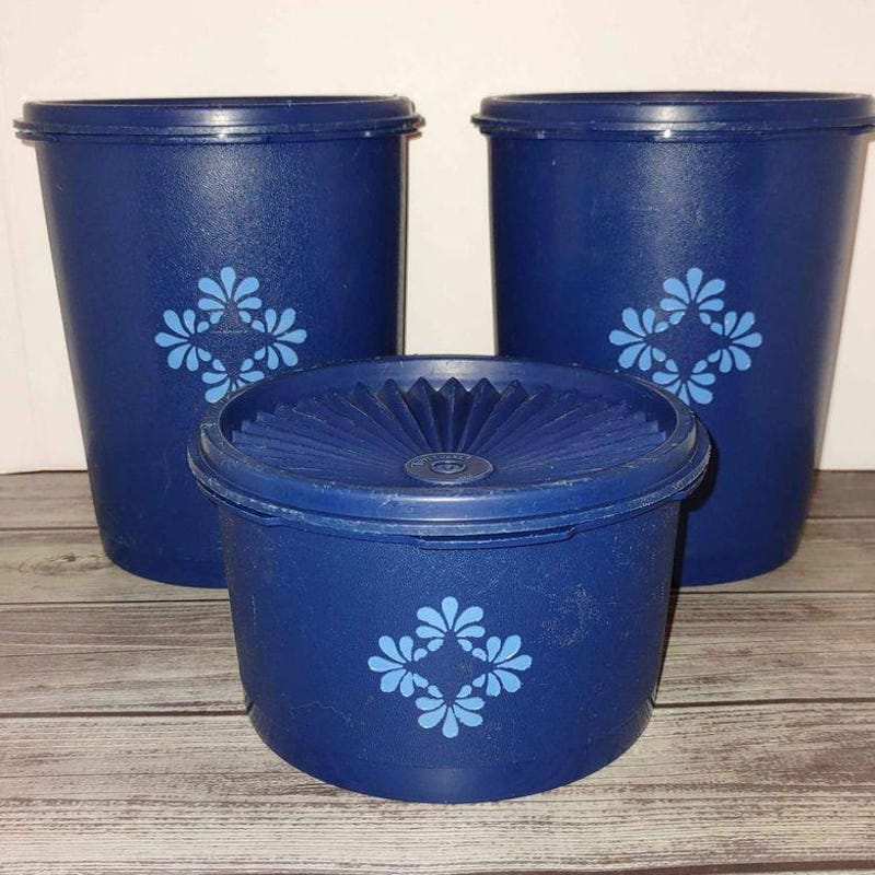 Blue Cannisters - Etsy