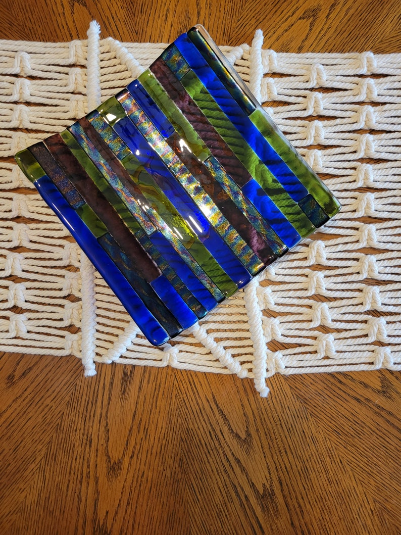 Multi Colored Glass Plate - Etsy