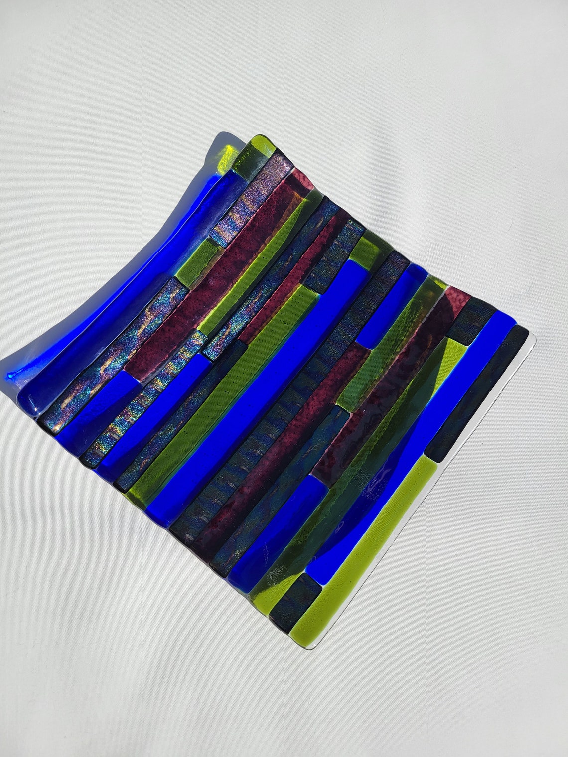 Multi Colored Glass Plate - Etsy