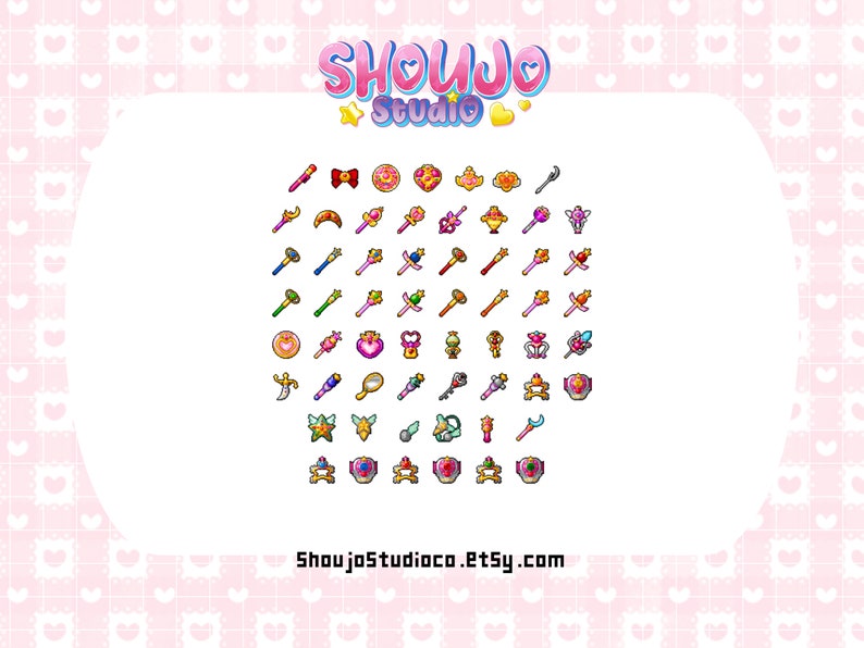 Sailor Moon Magical Girl Anime Pixel Mega Pack Bundle Clipart Emote for ...