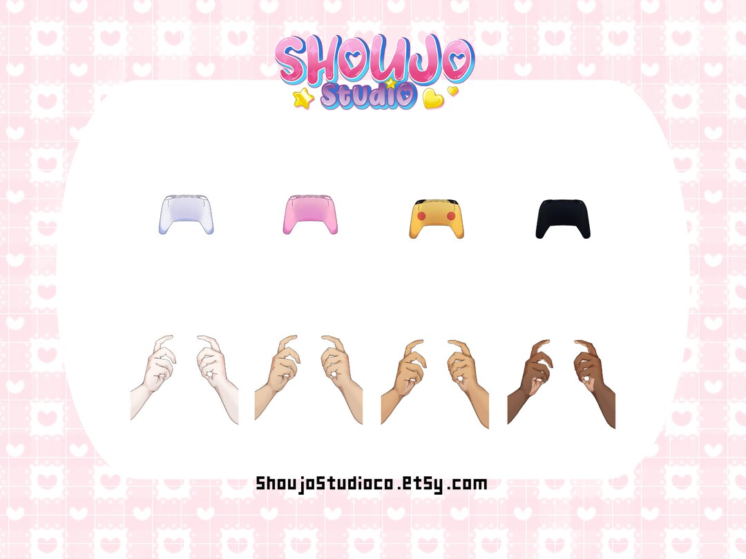 Vtuber Assets Controller All Skintones Gaming Asset for Twitch, Youtube ...