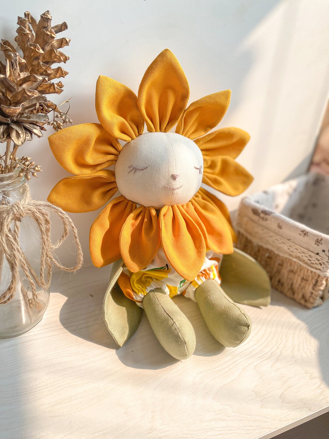 Stuffed Flower Doll - Soft Plush Rag Doll for Kids - Customizable ...