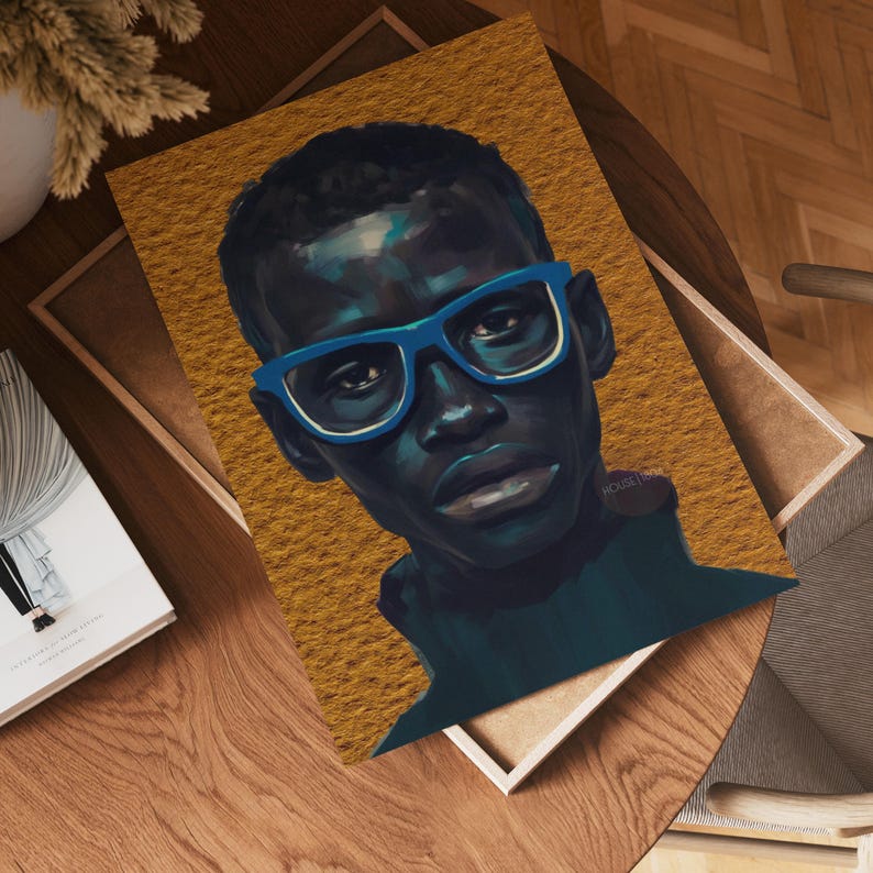 Modern African American Boy Portrait Art: Colorful Canvas Print - Etsy