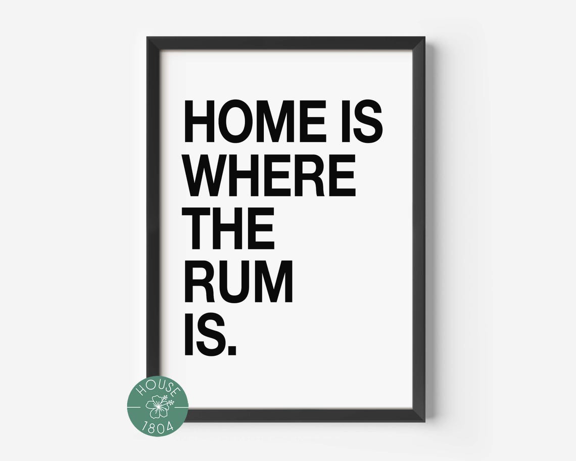 Home Bar Sign: Funny Rum Lover Art Print - Etsy