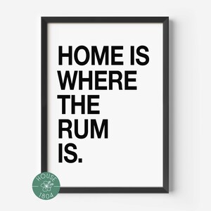 Home Bar Sign: Funny Rum Lover Art Print - Etsy