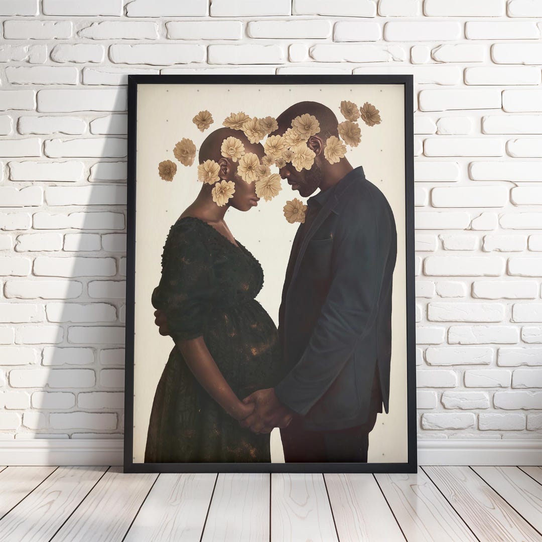 Black Maternity Art, Pregnancy Art Black, Pregnant Woman Art Print ...