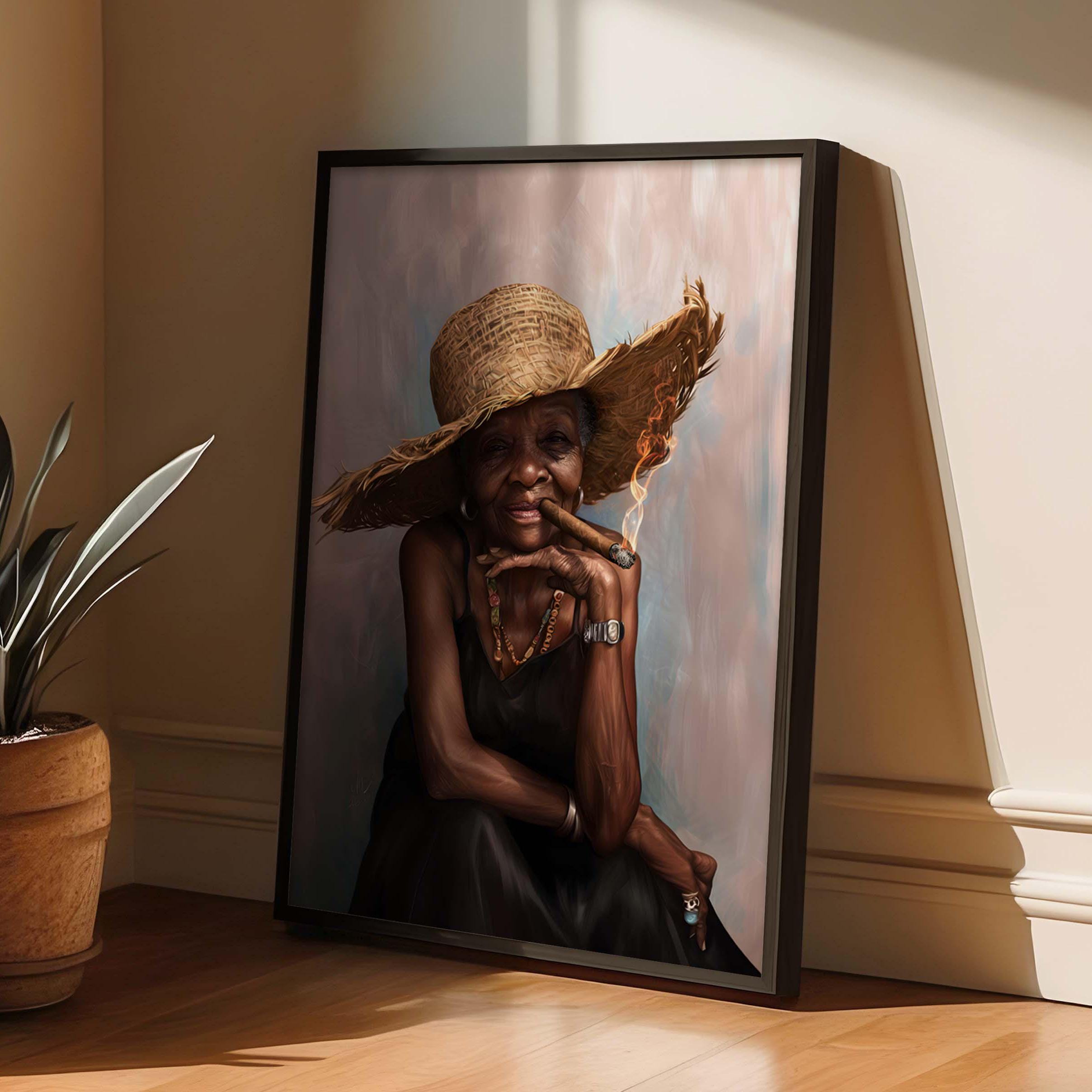 Black Woman Art Print: Boho Caribbean Home Decor, Elder - Etsy