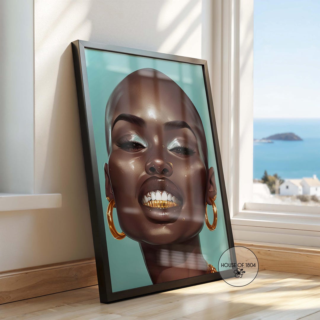 Bald and Beautiful Wall Art, African American Wall Art, Black Girl Art ...
