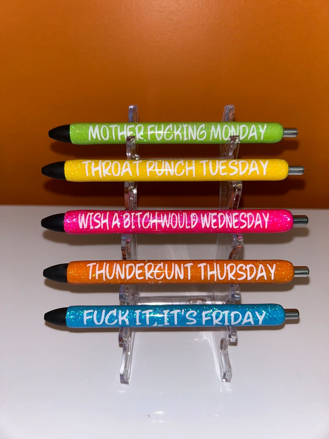Sarcasm, Sarcastic, Vulgar Days of the Week Resin Pens - Etsy