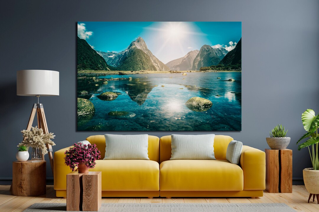 Inspirational Mountain Poster Print Canvas Large Wall Decor Landscape ...