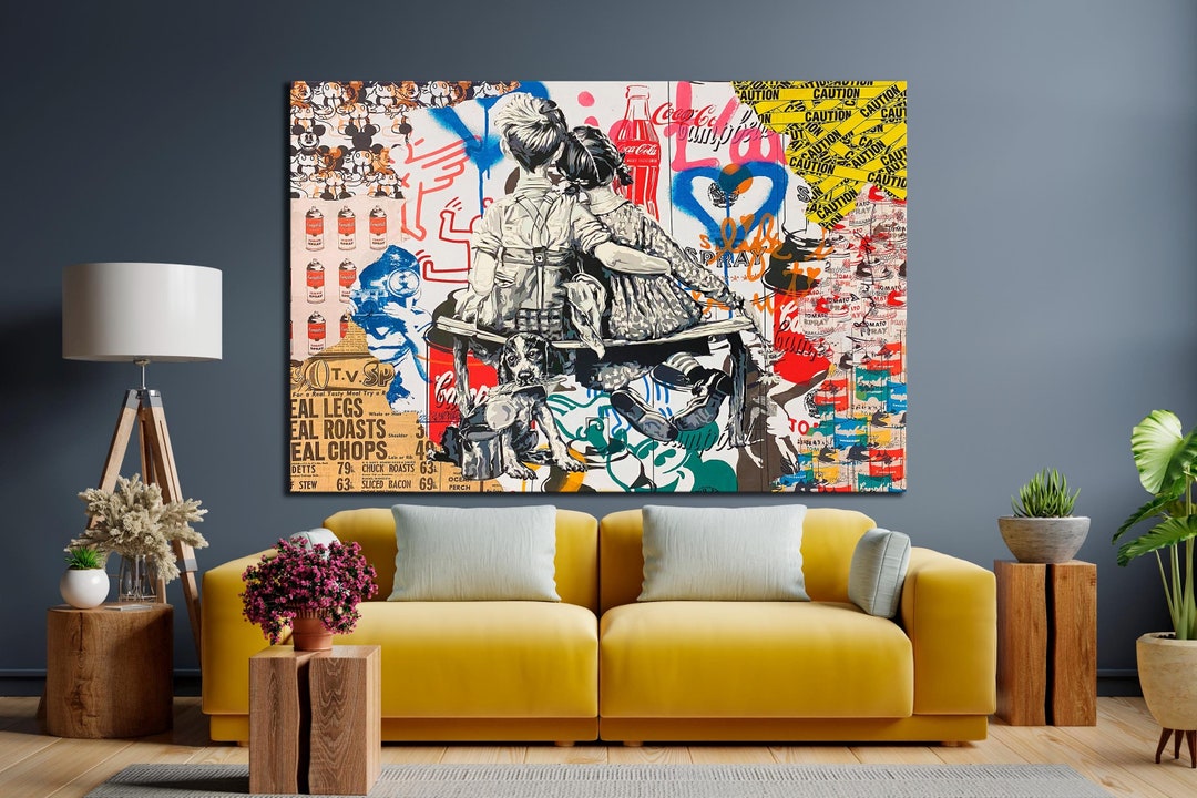Work Well Together Graffiti Artwork Print Canvas Color Banksy ...