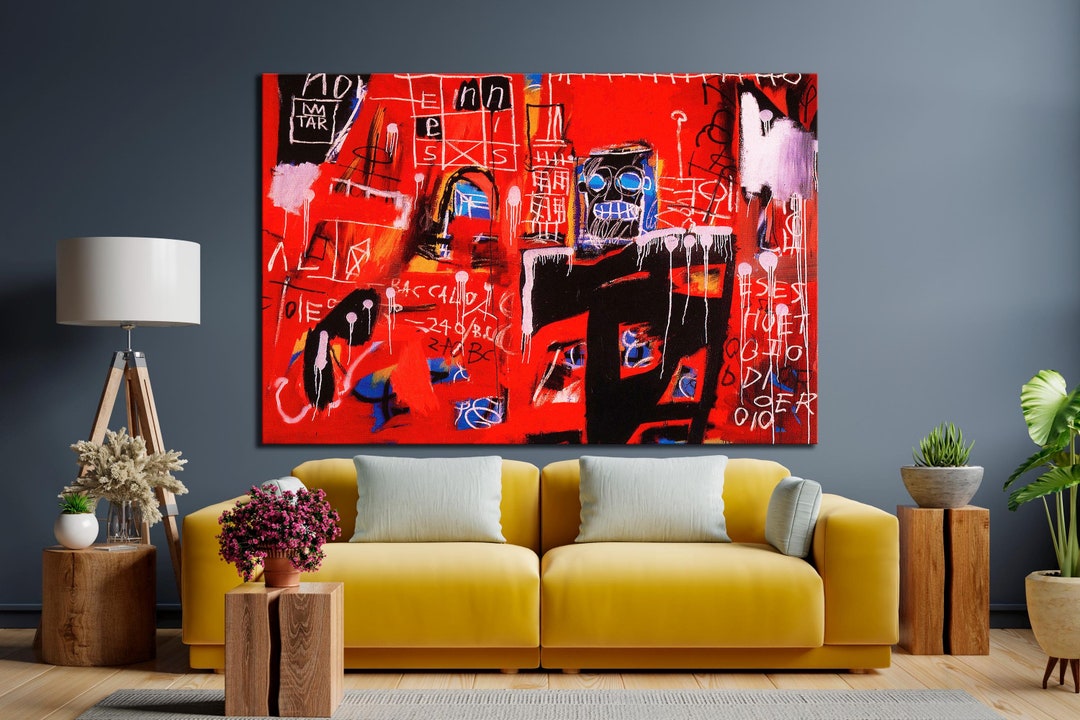 Jean Michel Basquiat Graffiti Wall Art Canvas Print Inspirational Urban ...