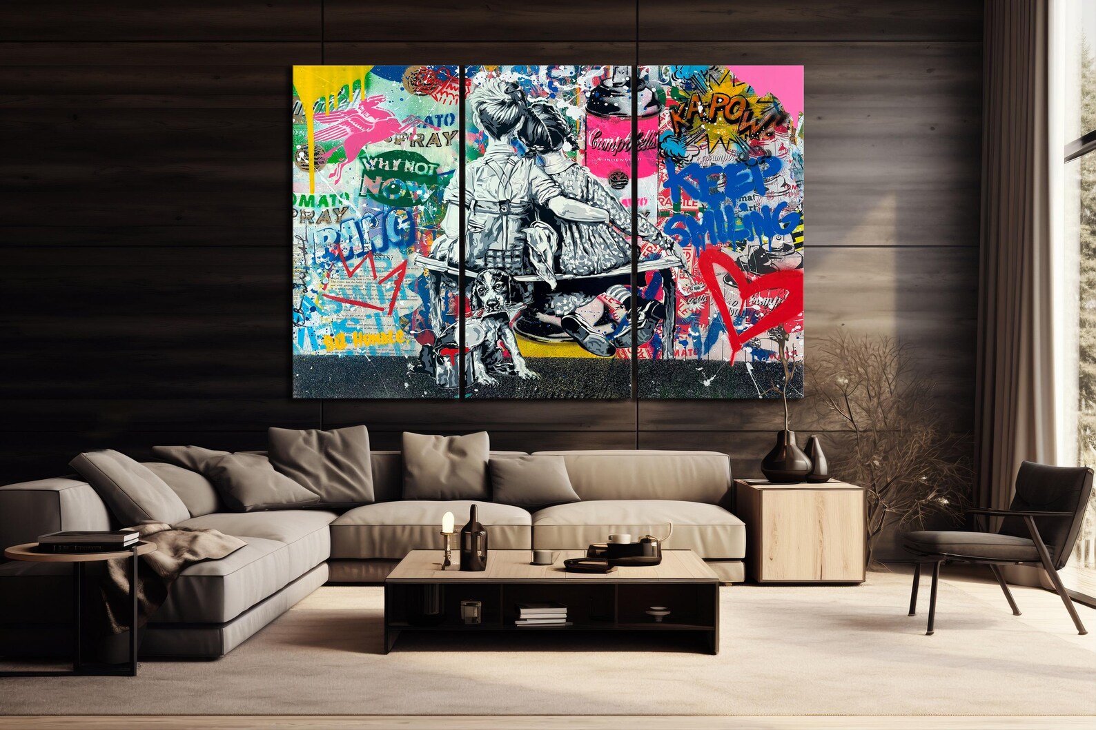Work Well Together Pop Graffiti Wall Art Print Canvas Banksy Street Art ...