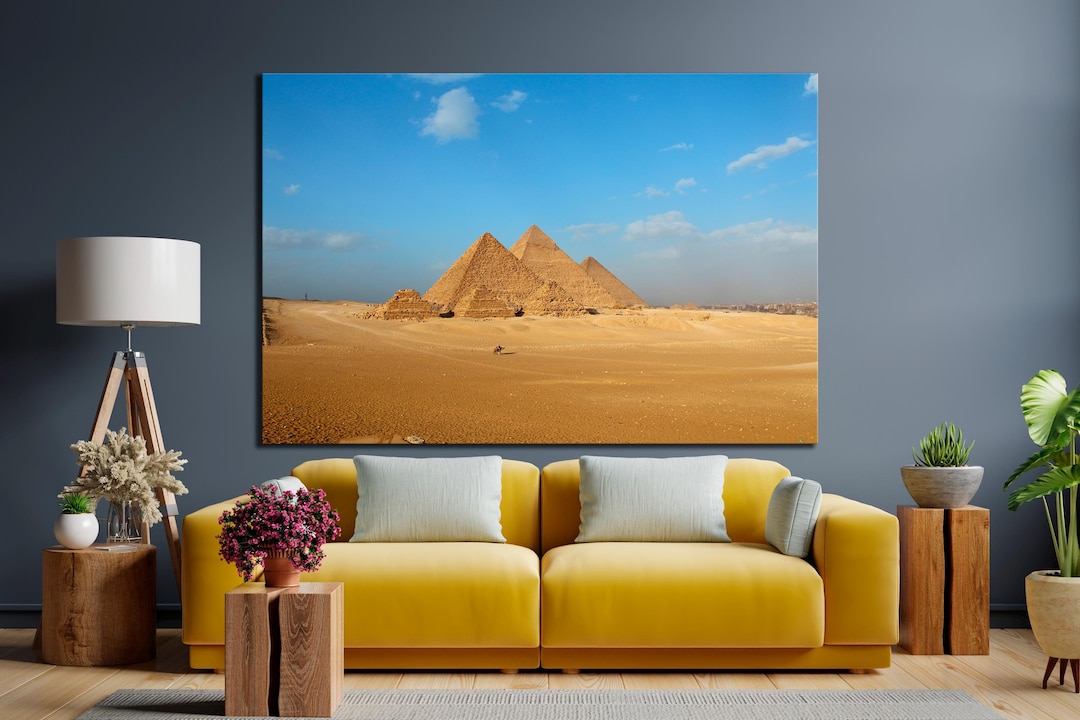 Egyptian Pyramids Print Canvas Contemporary Desert Landscape Trendy ...