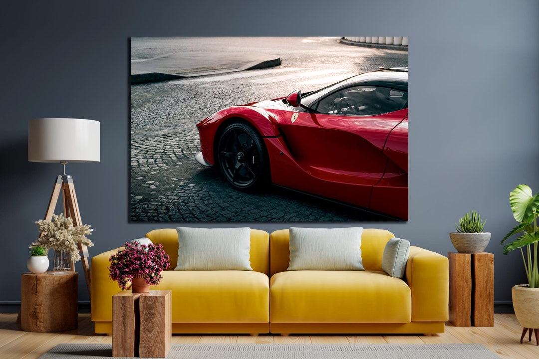 Ferrari Laferrari Contemporary Supercar Print Canvas Most Beautiful Red ...