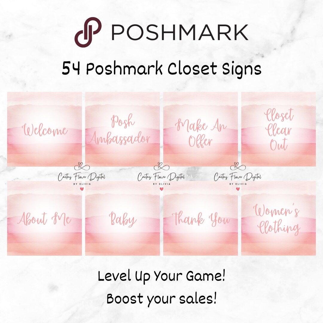 Poshmark Closet Signs, Pink Aesthetic, Poshmark Closet Divider ...