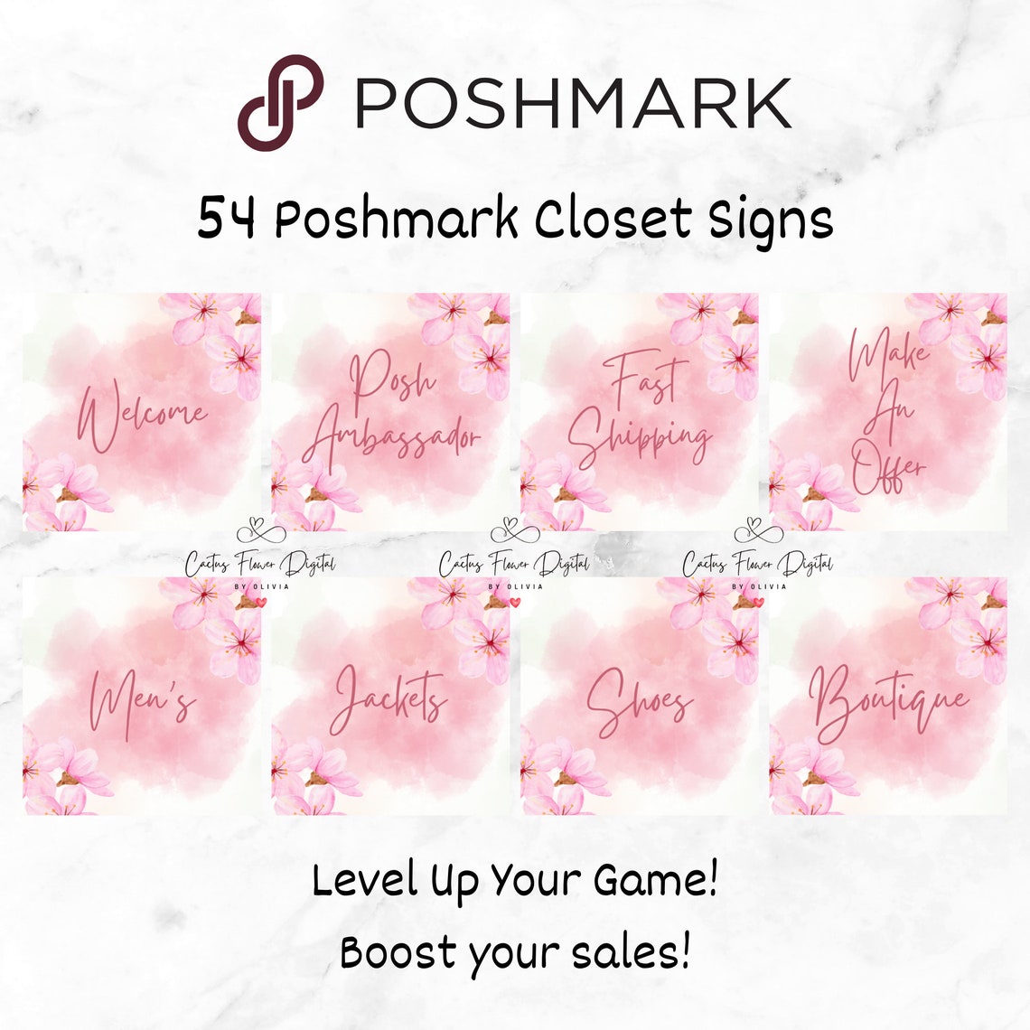 Poshmark Closet Signs, Cherry Blossom Aesthetic, Poshmark Divider ...