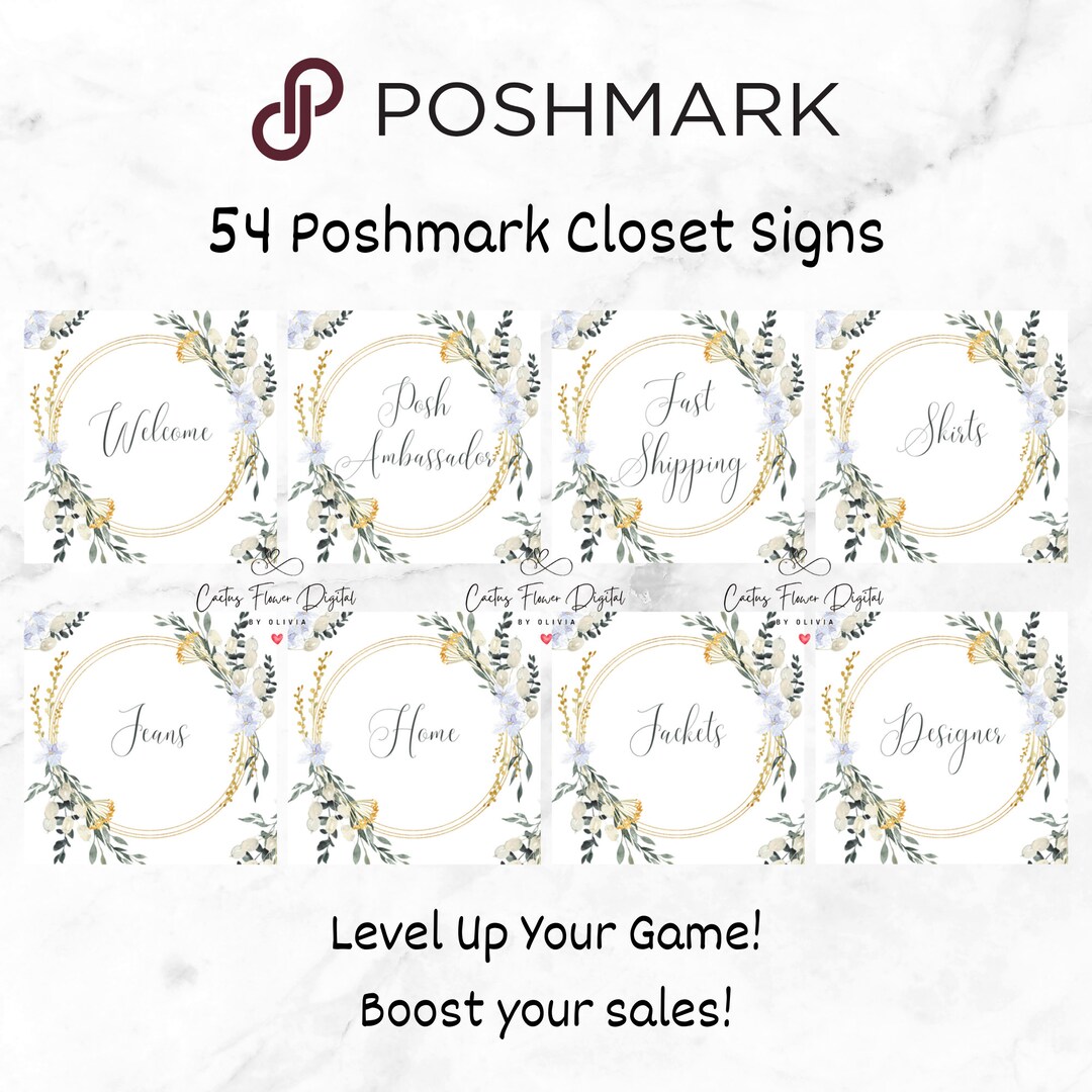 Poshmark Closet Signs, Poshmark Divider, Poshmark Seller, Marketing ...