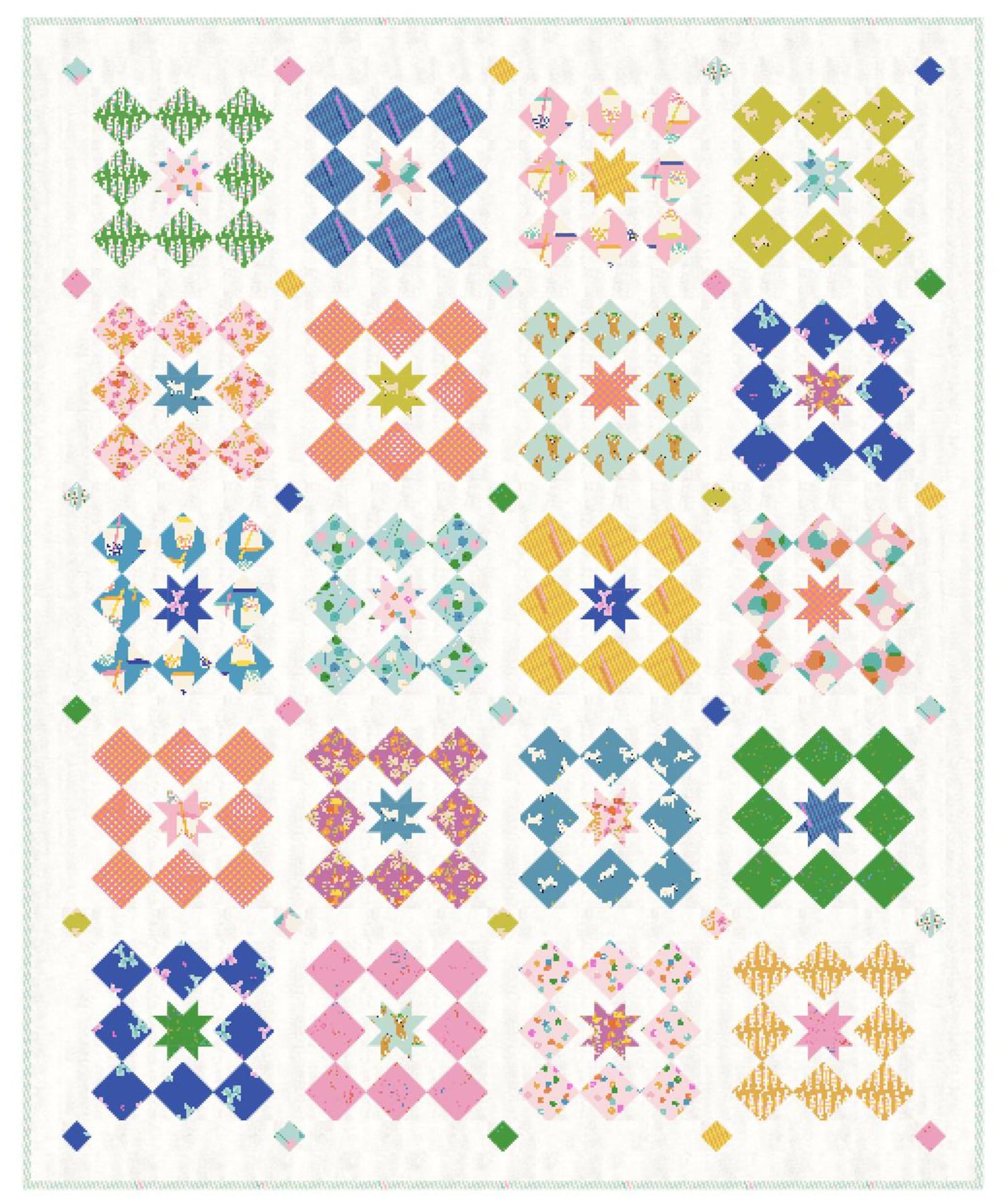 Starshine Quilt Pattern, Star Quilt, Fat Quarter Quilt, Baby Quilt ...