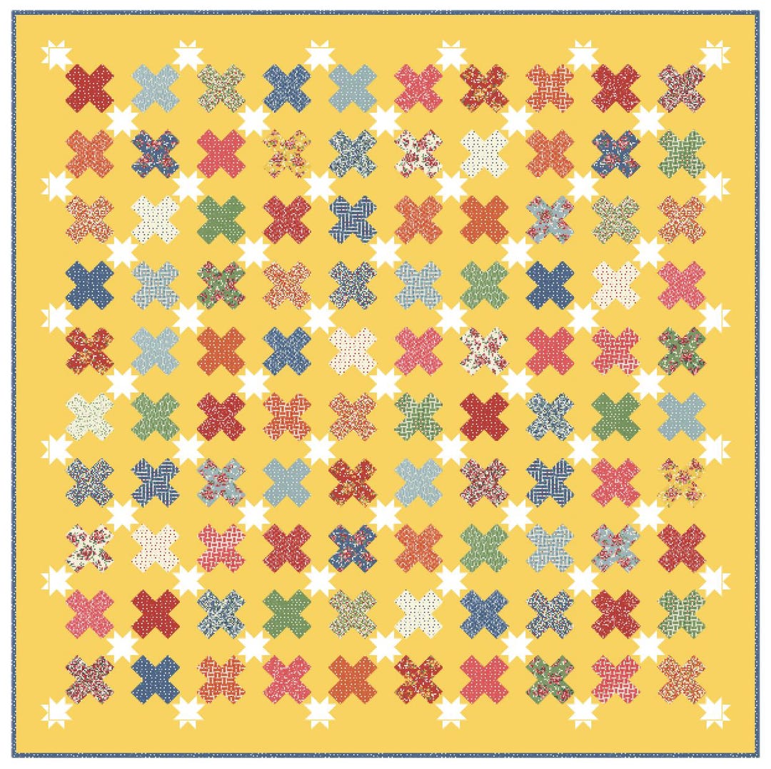 Stars and X's Quilt Pattern, Star Quilt, X Quilt, Jelly Roll Quilt ...