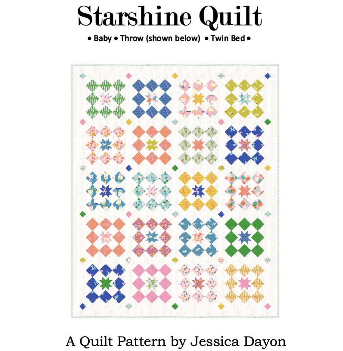 Starshine Quilt Pattern, Star Quilt, Fat Quarter Quilt, Baby Quilt ...