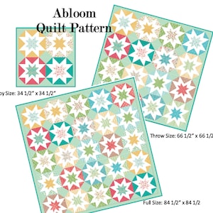 Abloom Quilt Pattern, Star Quilt Pattern, Double Star Quilt, Precut ...