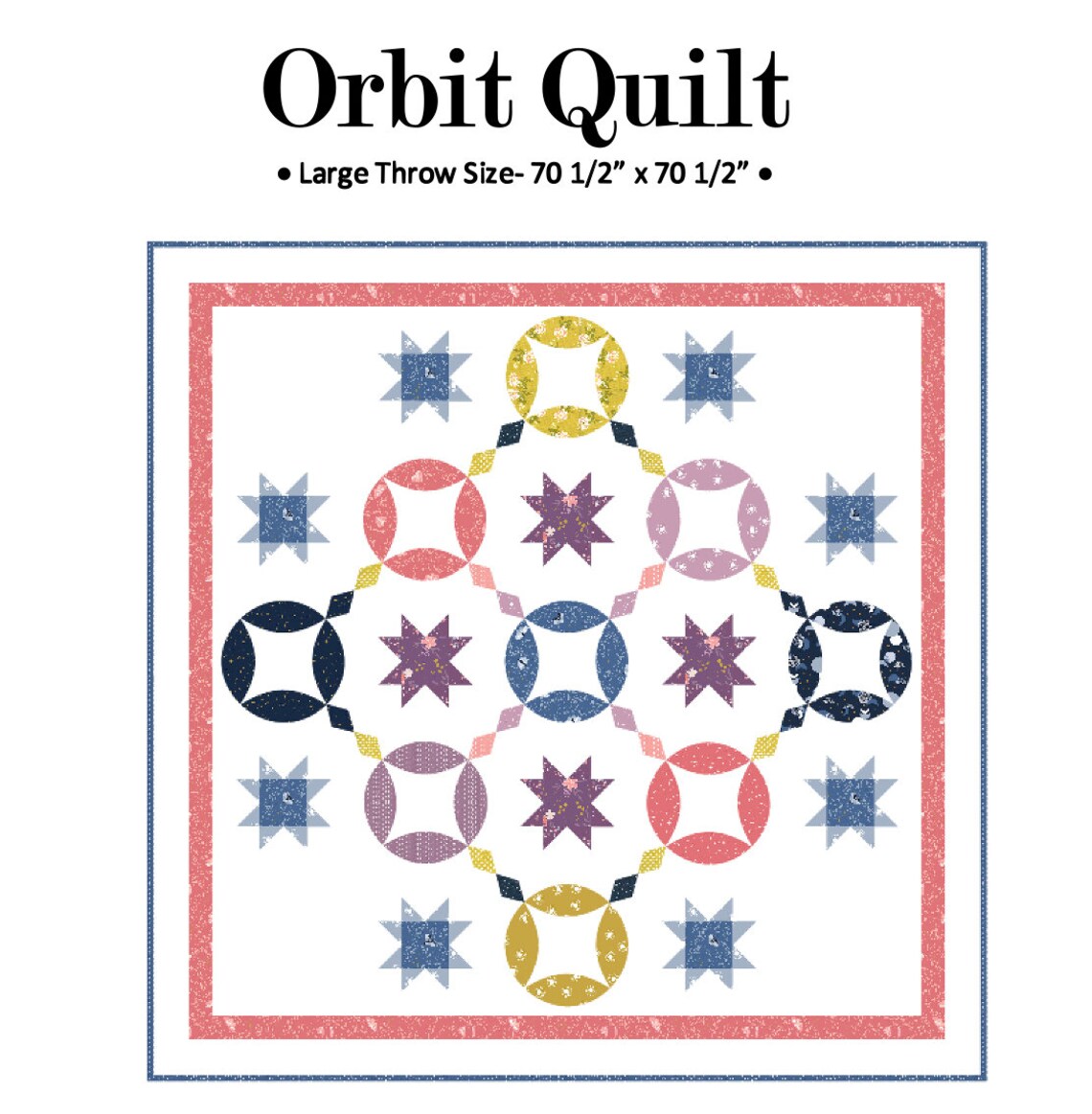 Orbit Quilt Pattern, Star Quilt, Appliqué Cabin Quilt, Throw Quilt ...