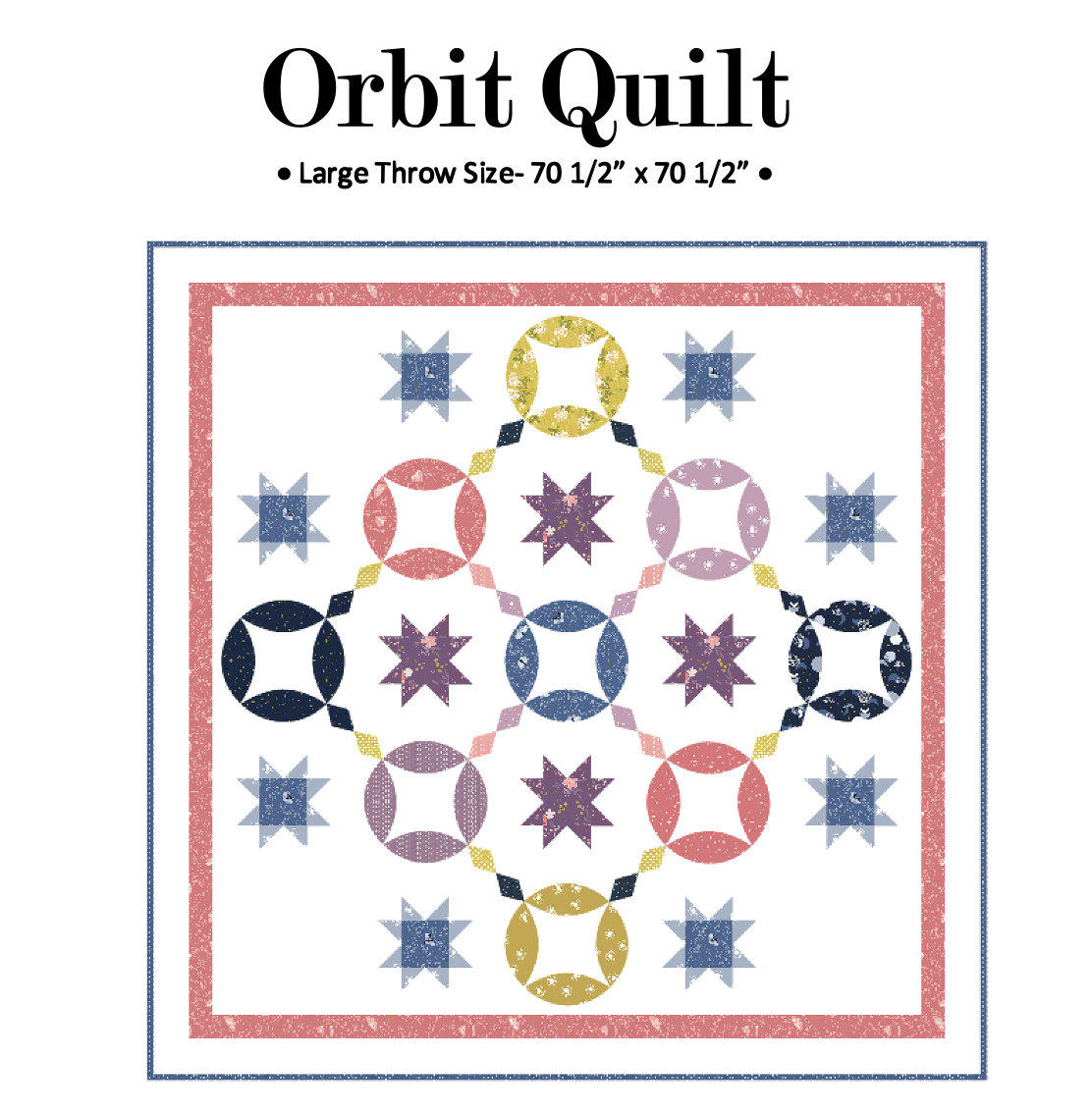 Orbit Quilt Pattern, Star Quilt, Appliqué Cabin Quilt, Throw Quilt ...
