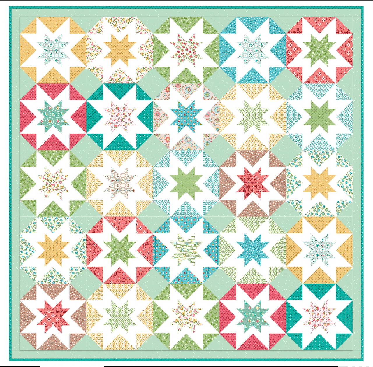 Abloom Quilt Pattern, Star Quilt Pattern, Double Star Quilt, Precut ...