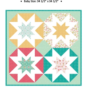 Abloom Quilt Pattern, Star Quilt Pattern, Double Star Quilt, Precut ...