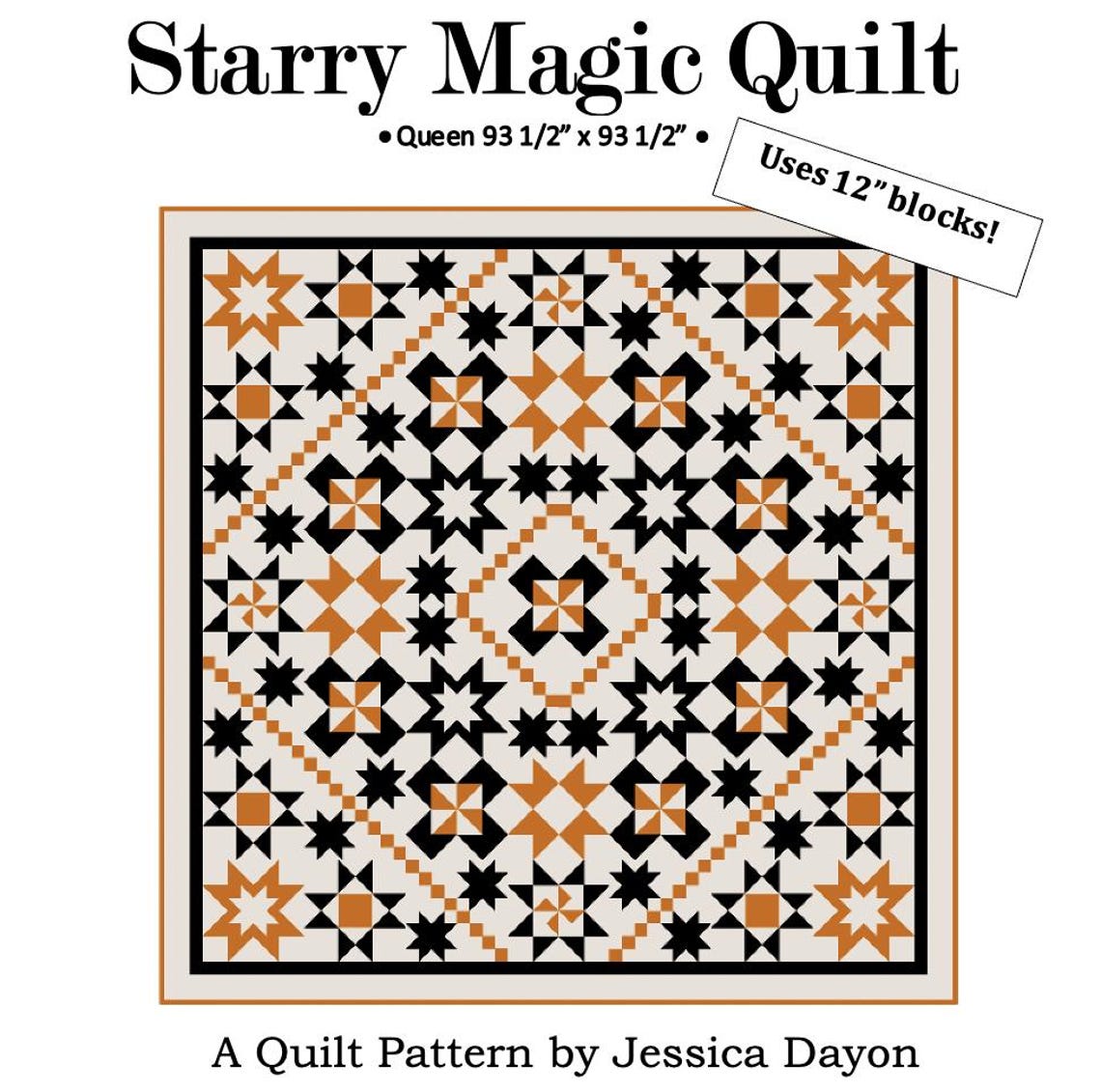 Starry Magic Quilt Pattern, Star Quilt, Sampler Quilt, Christmas Quilt ...