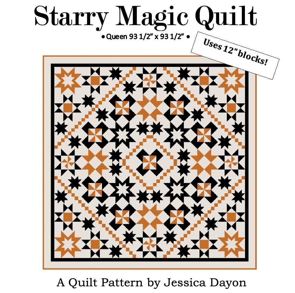 Starry Magic Quilt Pattern, Star Quilt, Sampler Quilt, Christmas Quilt ...