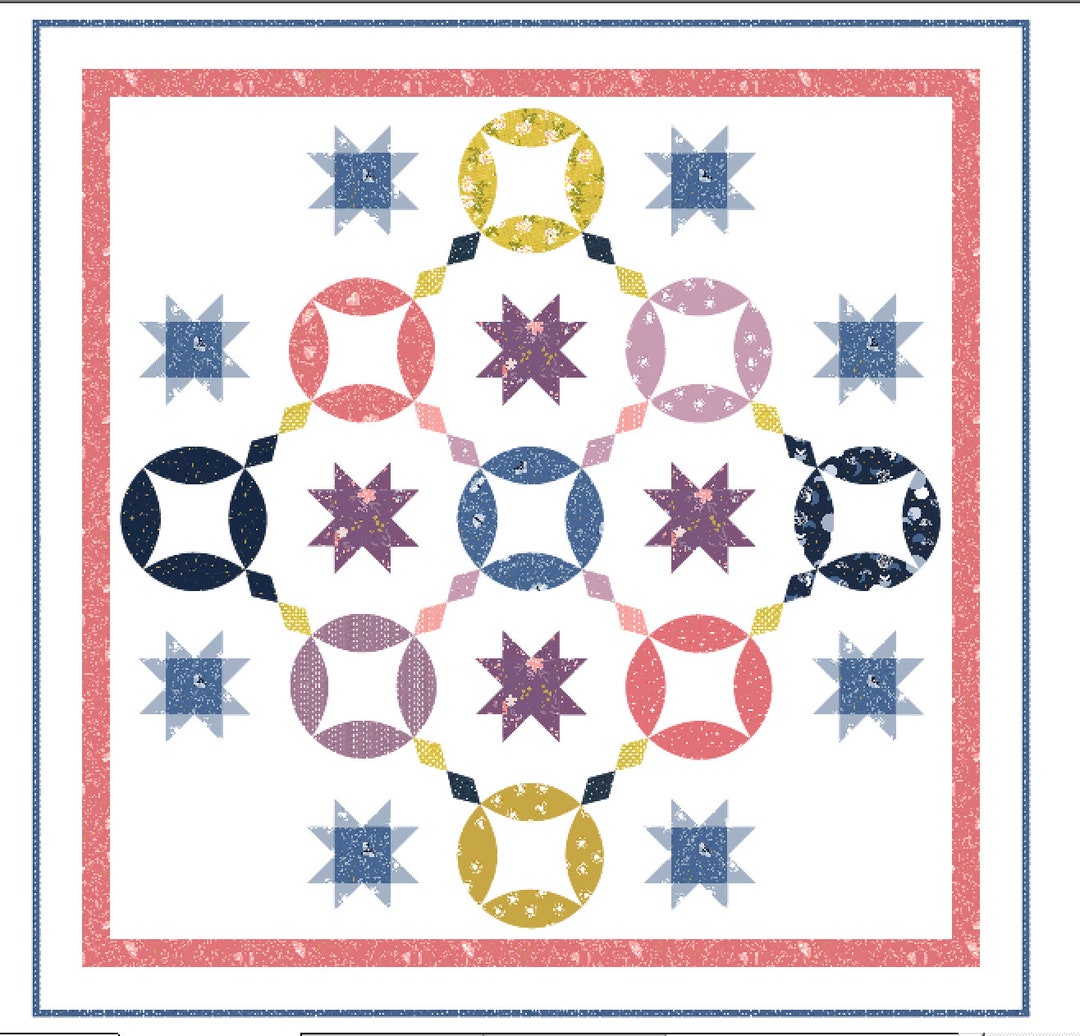Orbit Quilt Pattern, Star Quilt, Appliqué Cabin Quilt, Throw Quilt ...