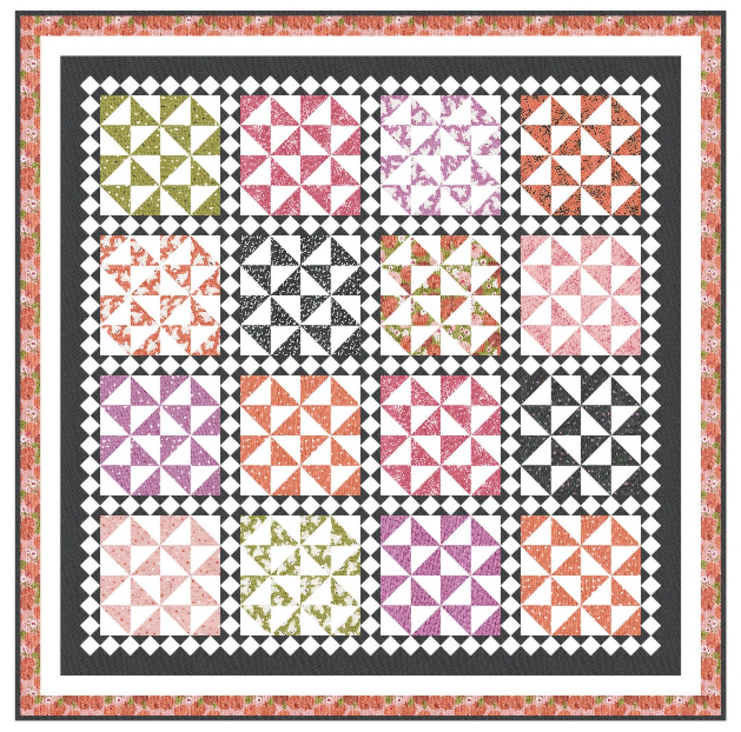 The June Quilt Pattern, Broken Dishes Quilt, Fat Eighth Quilt, Precut ...