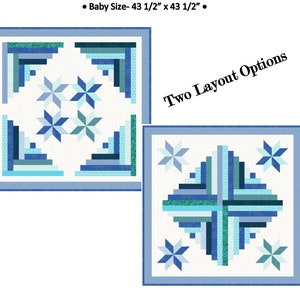 Starry Cabin Quilt Pattern, Star Quilt, Log Cabin Quilt, Baby Quilt ...