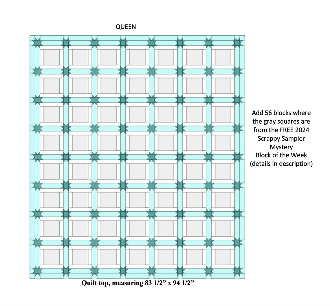 2024 Scrappy Sampler Quilt Setting Pattern, Scrap Quilt, Sampler Quilt ...