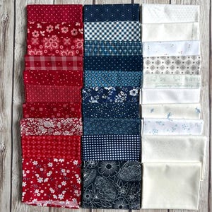 Red, White, & Blue Fat Quarter Bundle, Summer Quilting Bundle ...