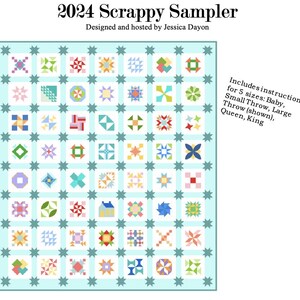 2024 Scrappy Sampler Quilt Setting Pattern, Scrap Quilt, Sampler Quilt ...