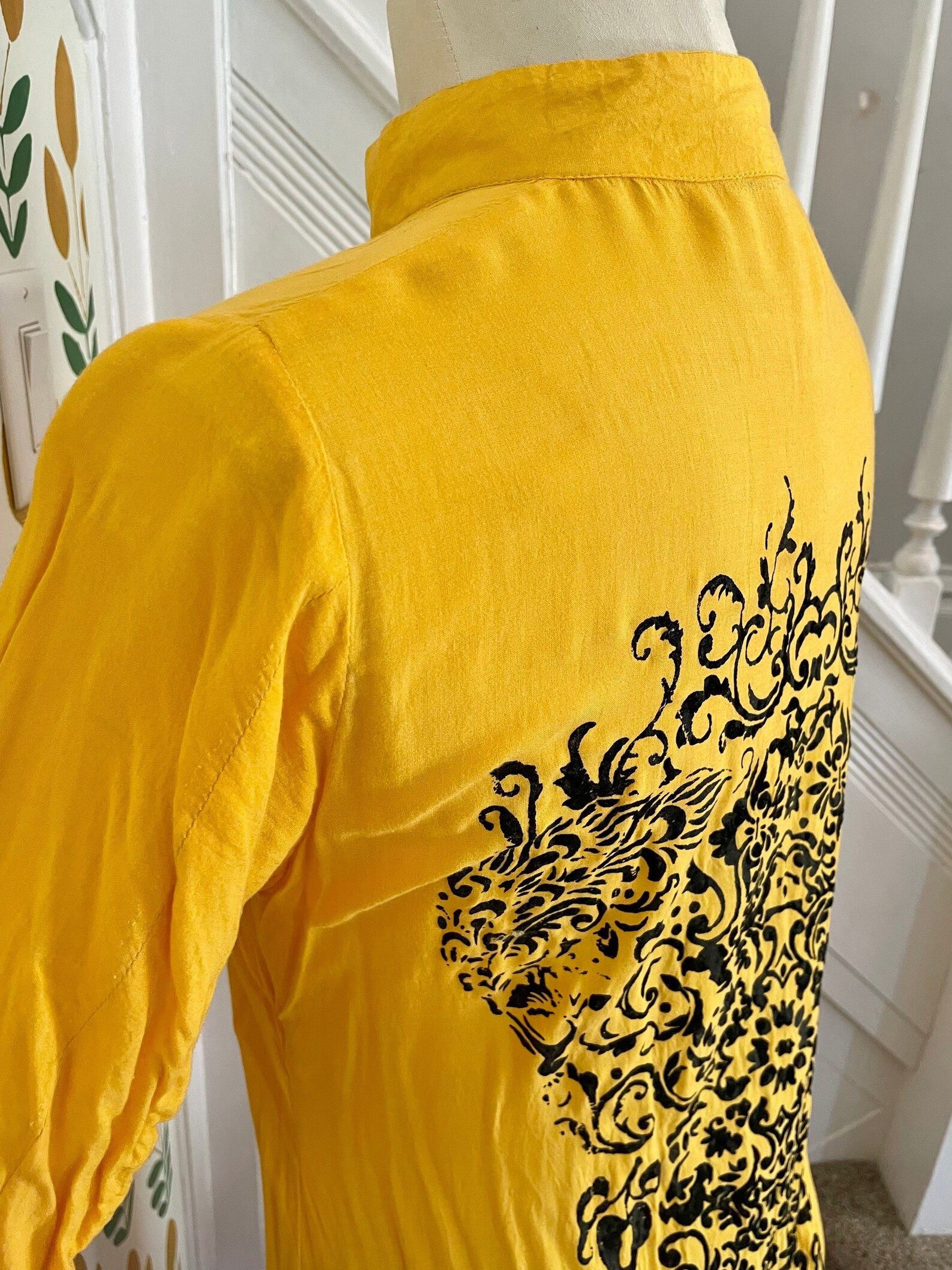 Vintage Yellow Tunic High Slits Pink Ombré Long Sleeve Dress - Etsy