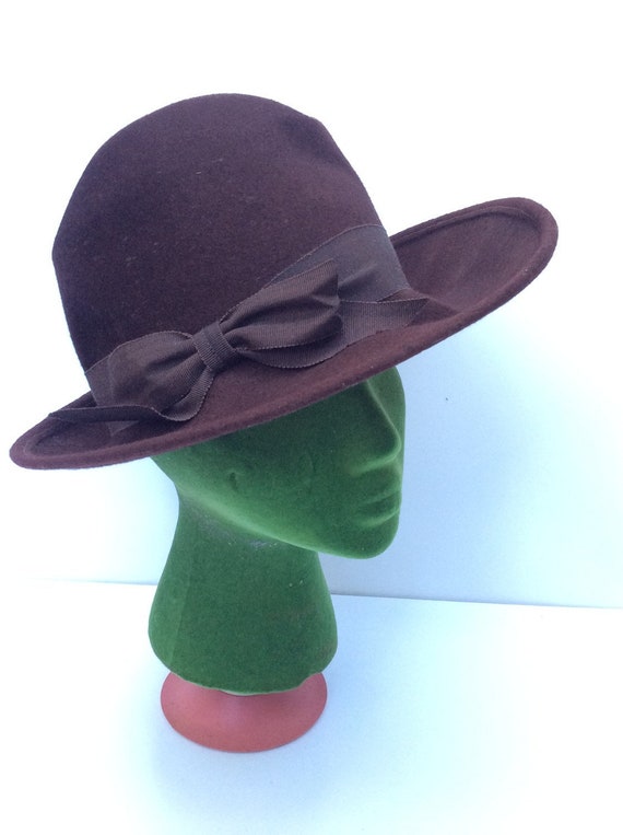 VTG Glenover Hat // Brown // Wide Brim // Union Made // Faun | Etsy