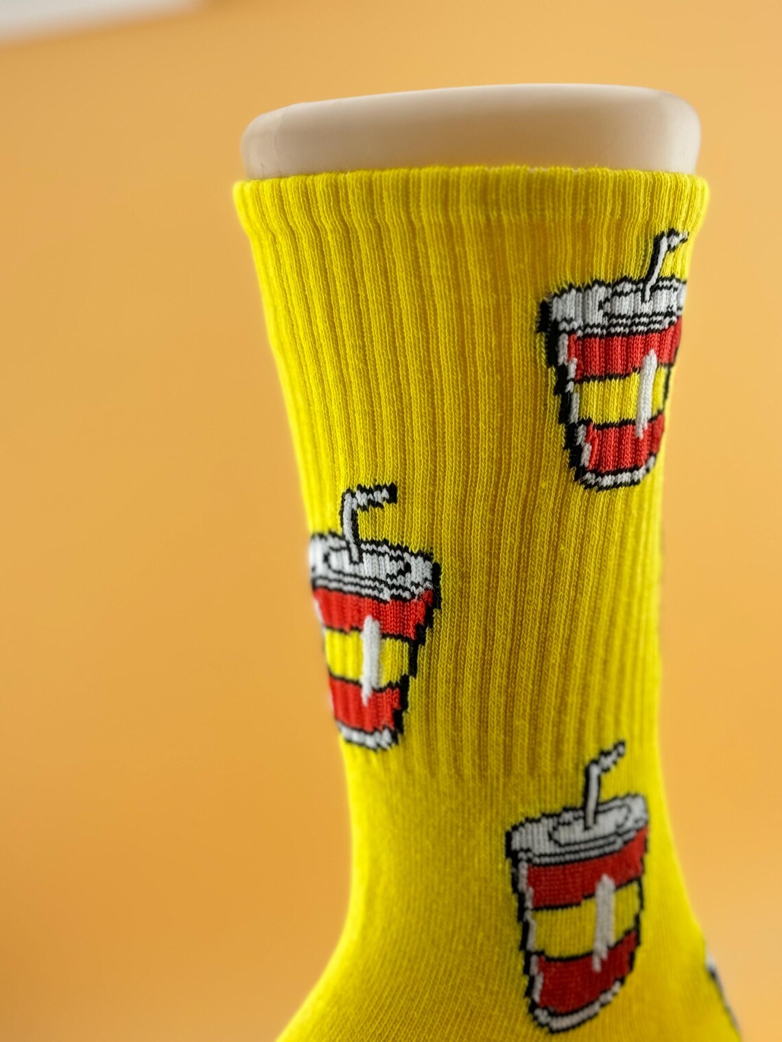Pixel Soda Socks: Retro Arcade Yellow Socks, Gamer Gift - Etsy