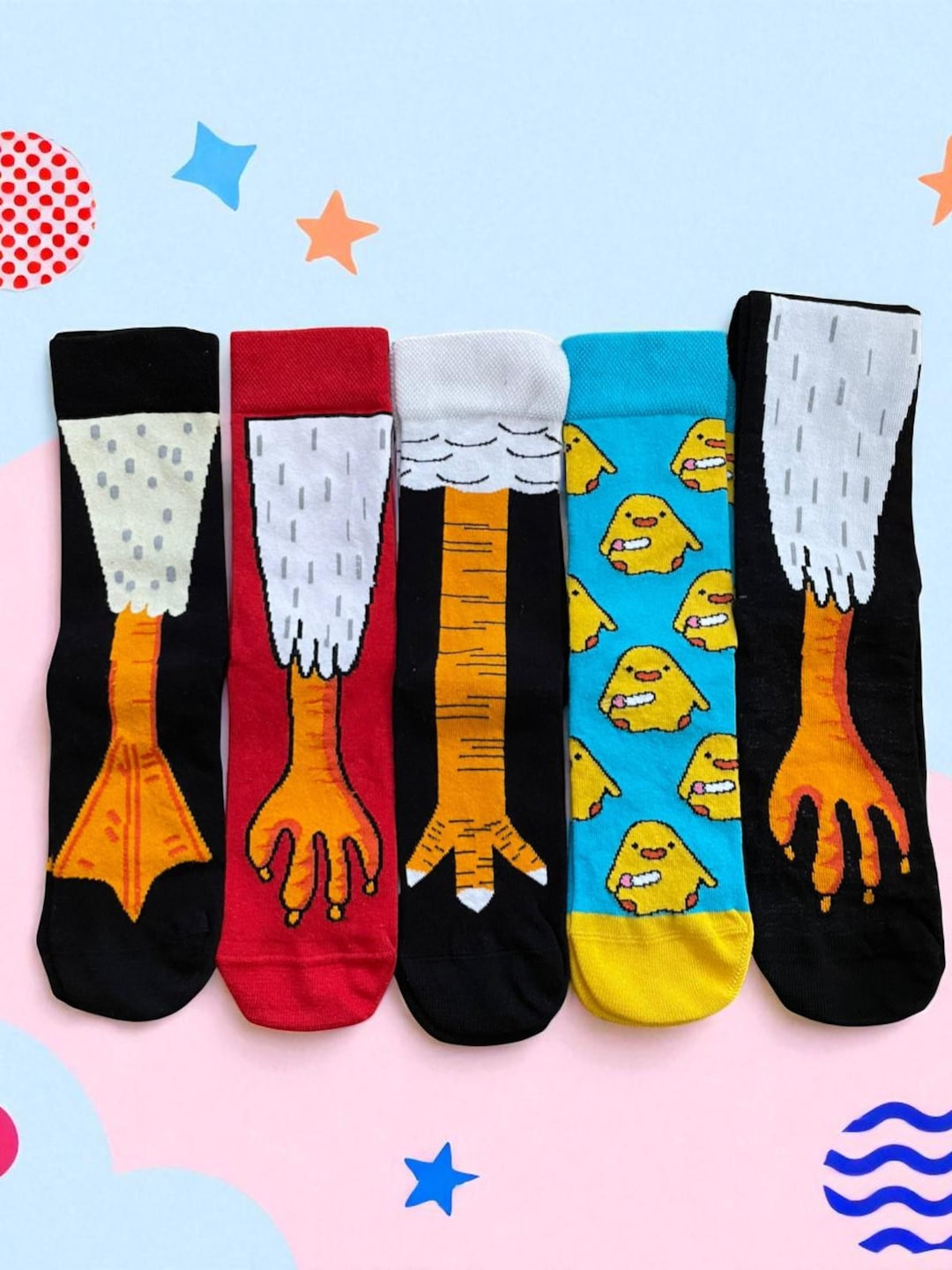 Funny Animal Feet Socks Set – Chicken, Duck & Bird Leg Socks, Mismatch ...